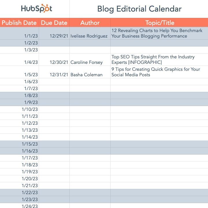 12 Blog Calendar Templates to Help Plan Your Content - EverywhereMarketer