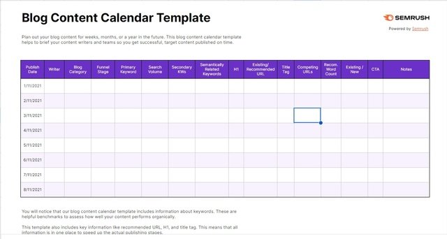 12 Blog Calendar Templates to Help Plan Your Content - EverywhereMarketer