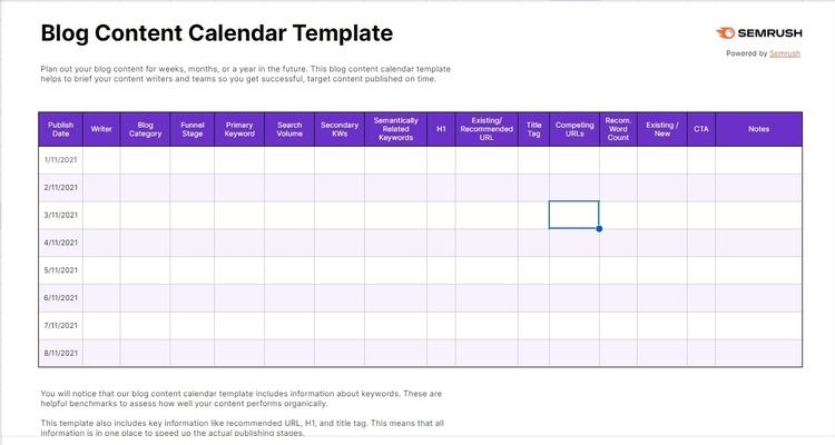 12 Blog Calendar Templates to Help Plan Your Content - EverywhereMarketer
